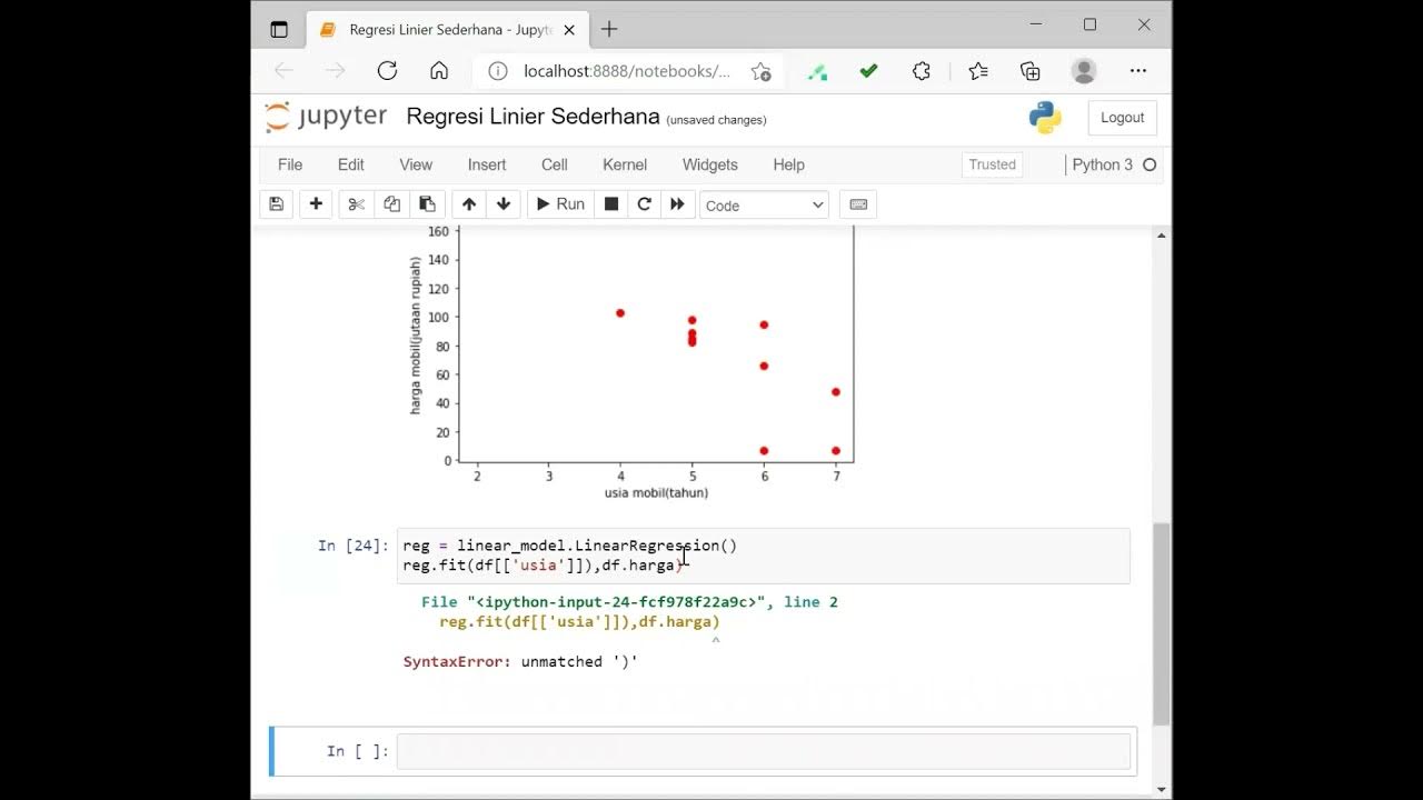 Penjelasan Regresi Linier Sederhana pada Python - YouTube
