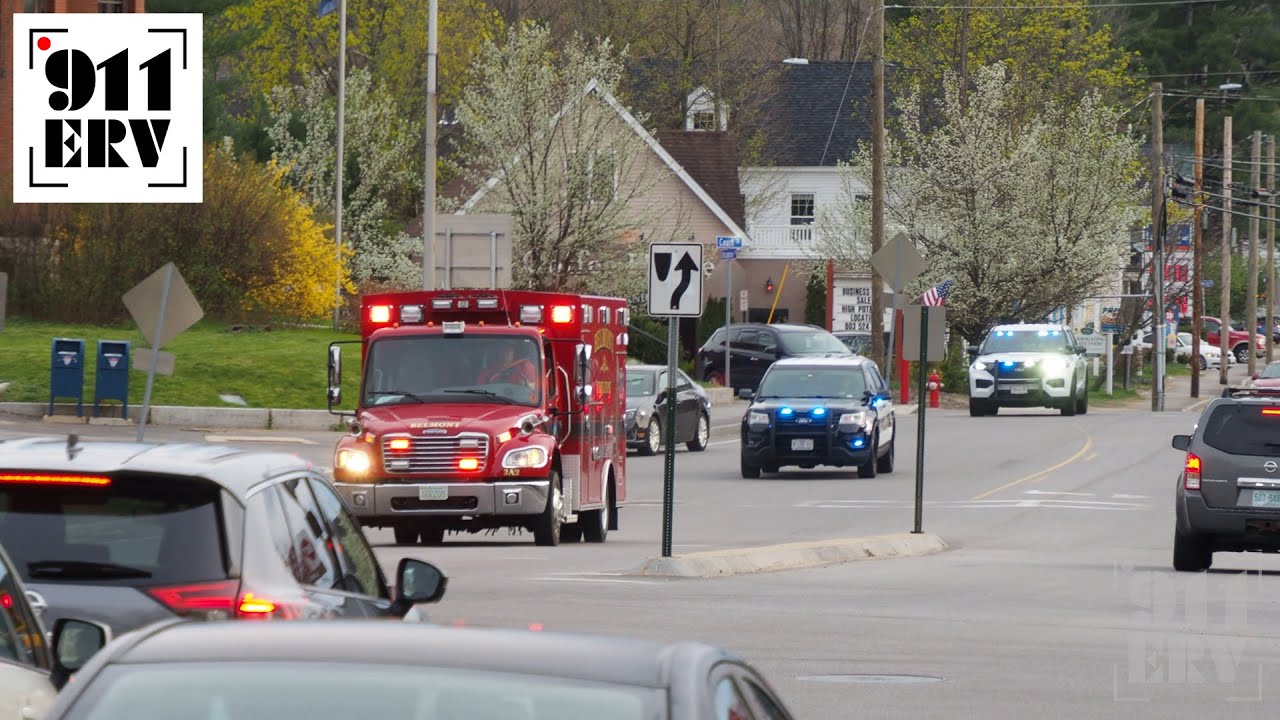 Belmont Ambulance 2 and Multiple Police Cars Responding - YouTube