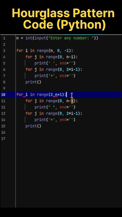 Pattern Printing Problem Hourglass Python Patternprogramming Youtube