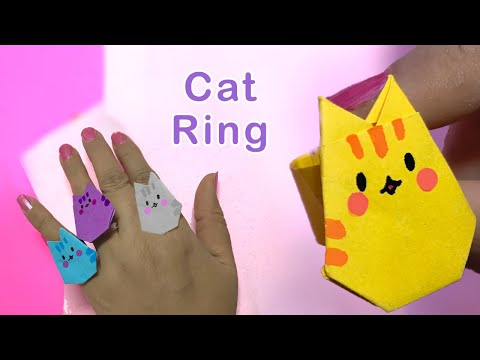Cat Ring/How to Make Origami Pusheen Cat Ring/easy step-by-step ...