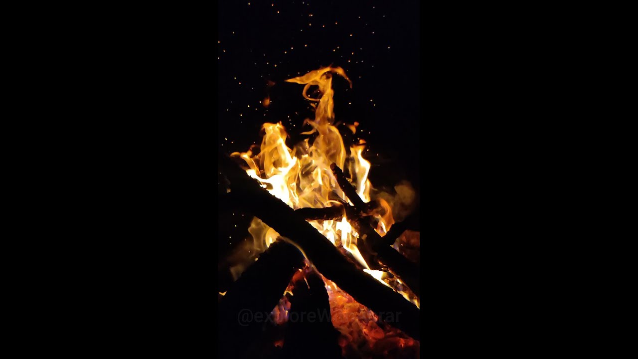 Slow Motion Loop with Realistic Crackling Fire Sounds 4K | Burning Fire ...