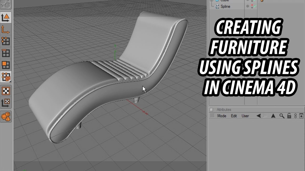 Cinema 4D Tutorials || Creating furniture Chair Sofa using splines in CINEMA 4D - YouTube