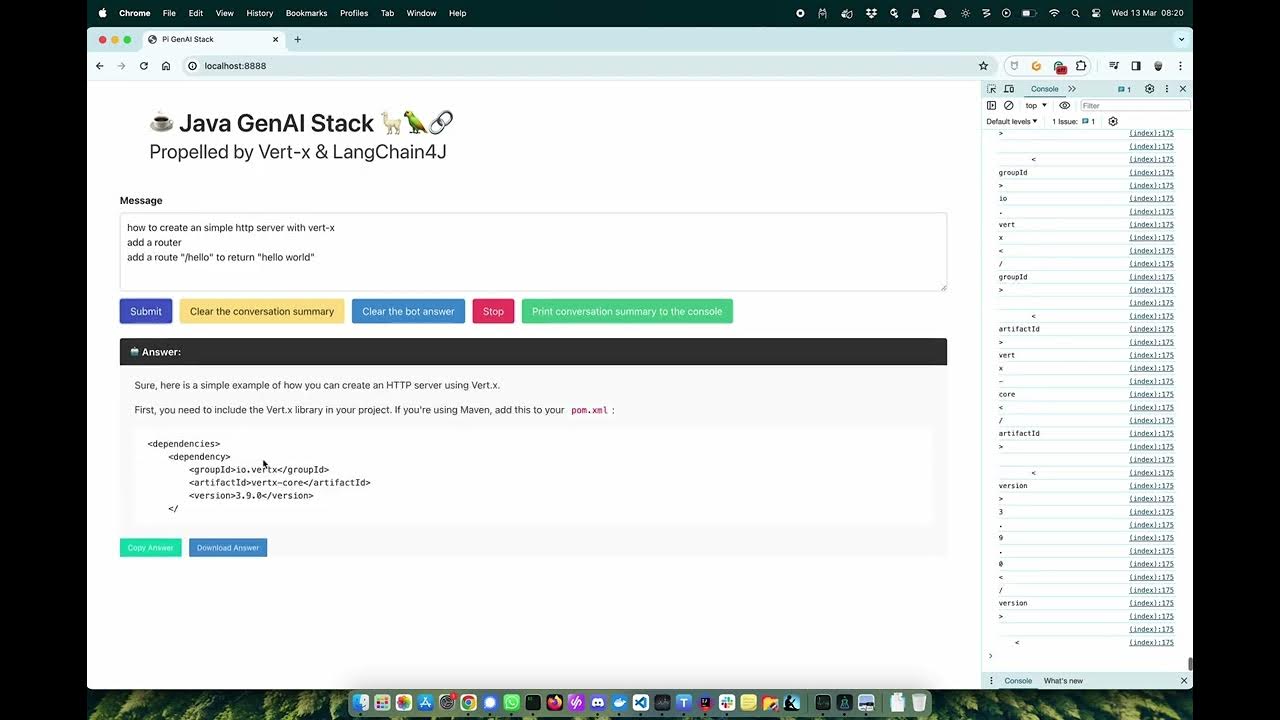 Starting a new Chat Bot with Vert-x, LangChain4J, Ollama, DeepSeek-Coder - YouTube