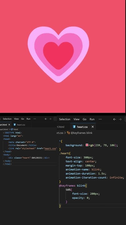 Heart Animation ️ #viral #vairalshort #gulabisadi #html #css #trending ...