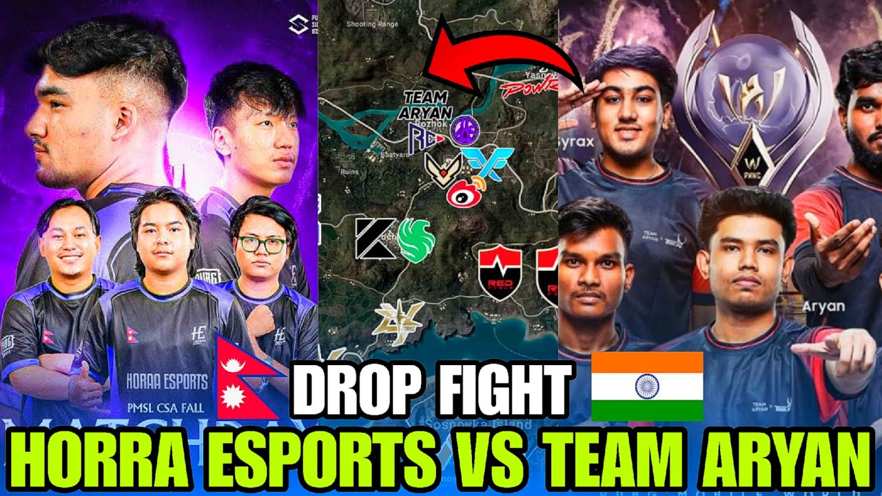 Team ARYAN🇮🇳 vs HORAA Esports🇳🇵Drop Fight In PMWC? 🚨 India Team Groups ...