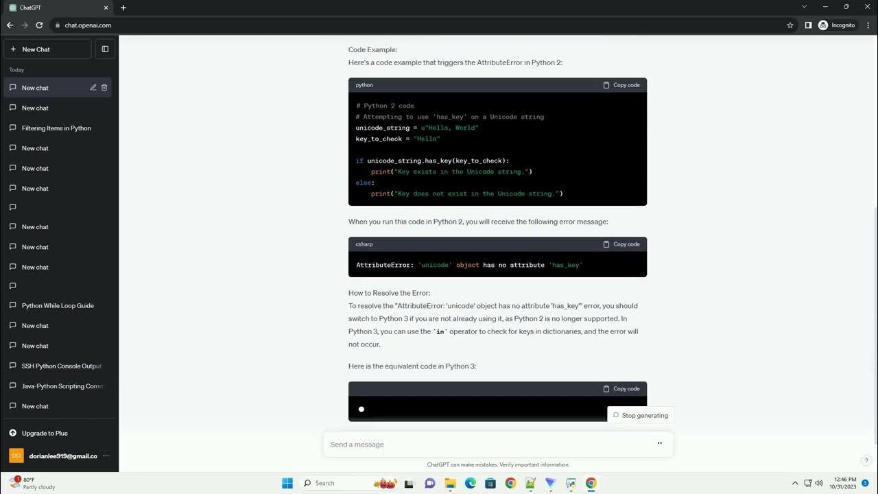 Python what does it mean AttributeError unicode object has no attribute has key - YouTube