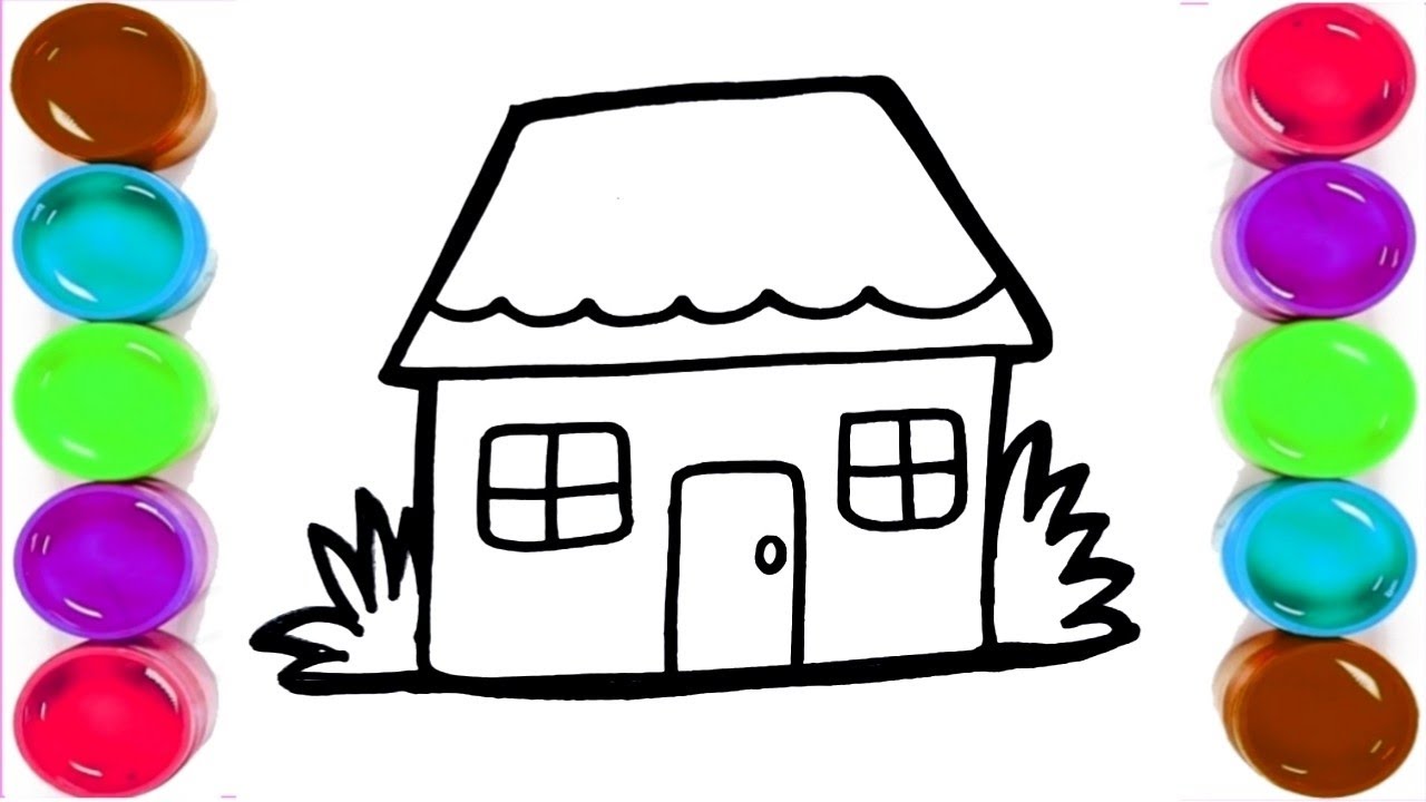 HOW TO DRAW A HOUSE EASY | Drawing House form Shapes - YouTube