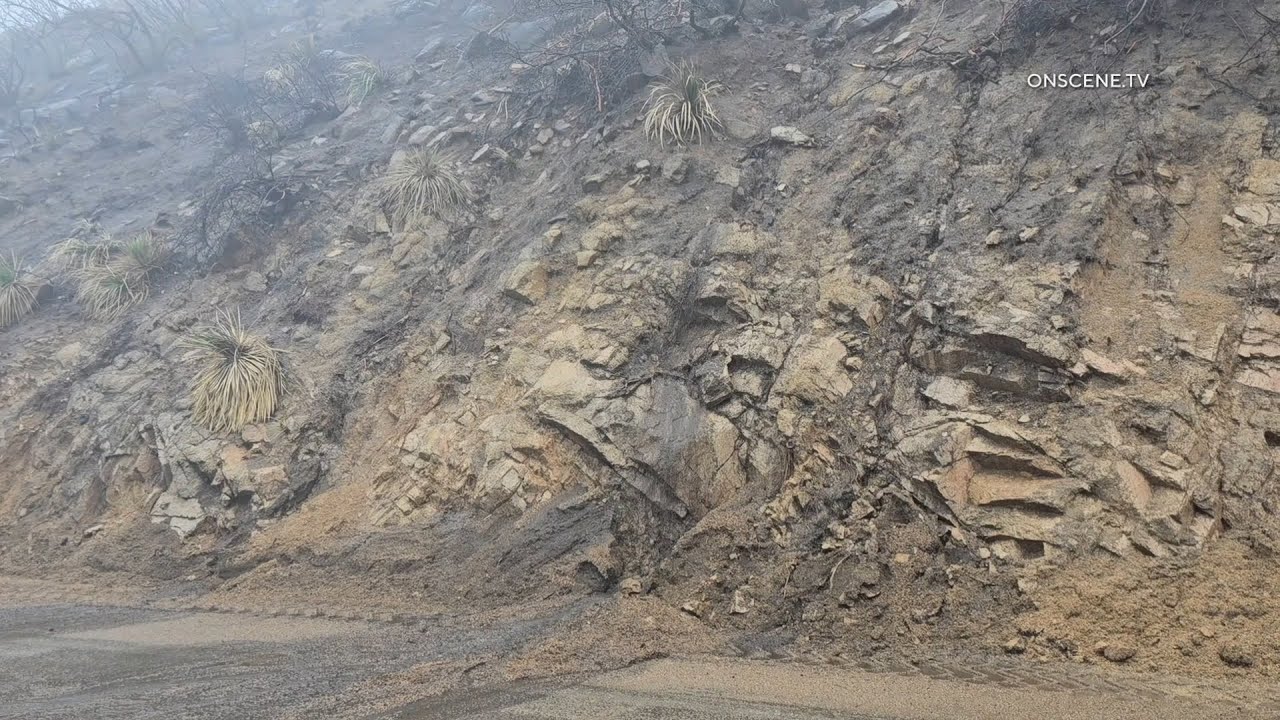 Mud Flows Start in Line Fire Burn Scar - YouTube