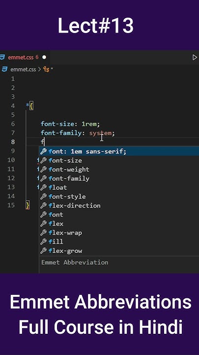 Emmet Abbreviation | Fast CSS | lect # 13 | #youtubeshorts #shorts #css #css3html5 # ...