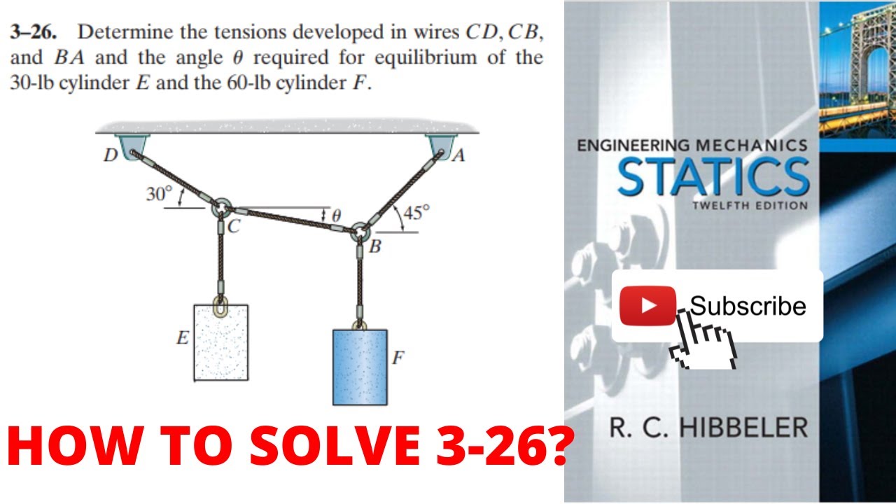 3-26 hibbeler statics chapter 3 | hibbeler statics | hibbeler - YouTube
