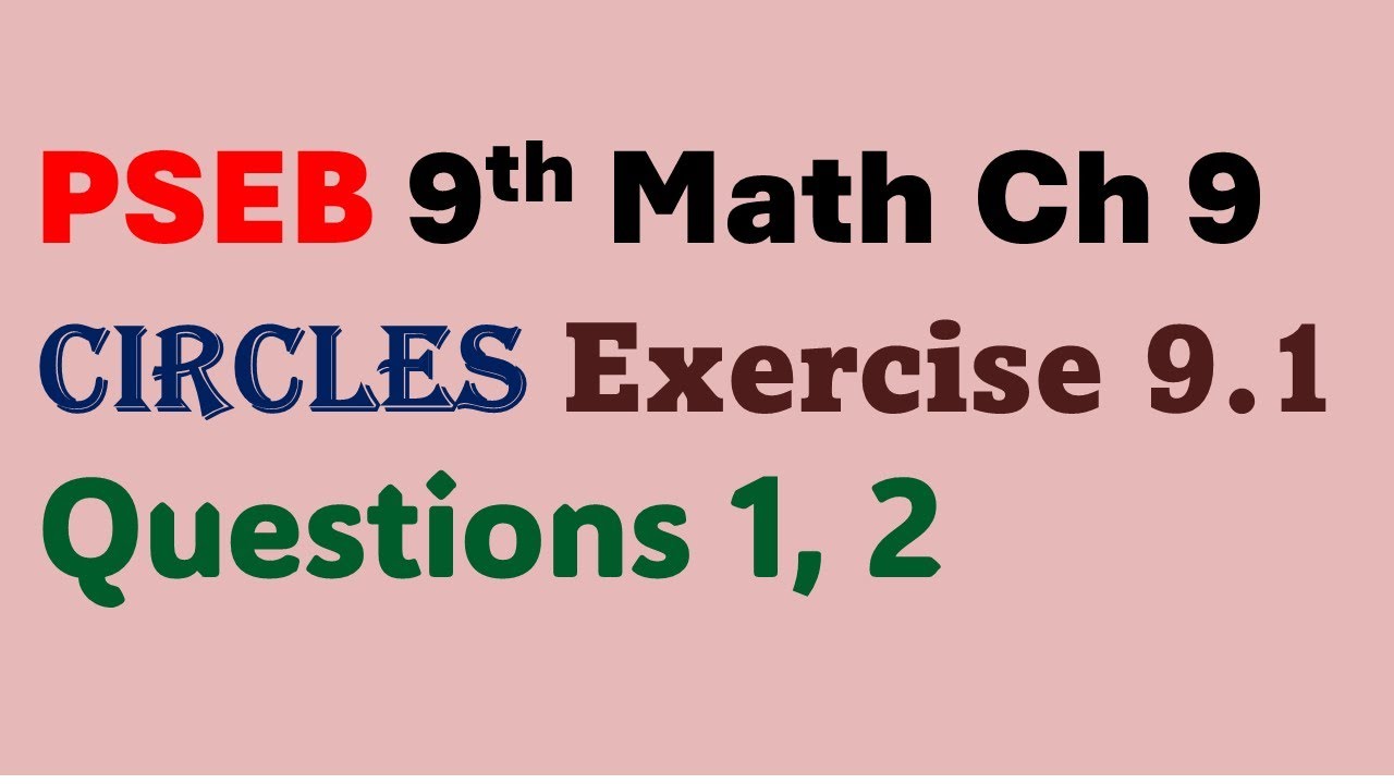 9th Math Chapter 9 Circles Exercise 9.1 Questions 1, 2 - YouTube