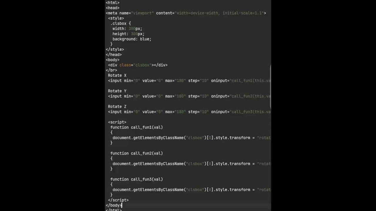 CSS Program - How To Rotate X Axis,Y Axis, Z Axis By Range . - YouTube