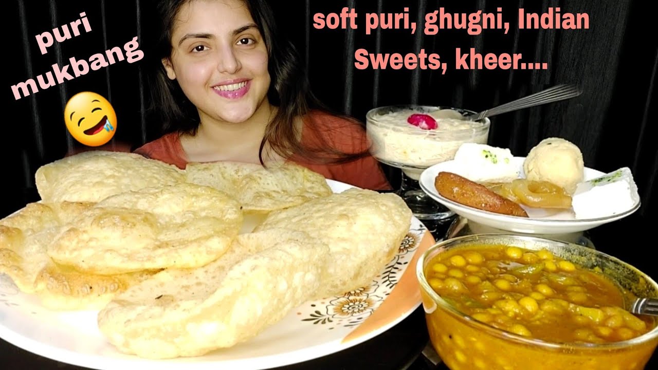 ASMR: Soft Luchi/ Puri, Ghugni, Payes/Kheer, Indian Sweets, Mukbang ...