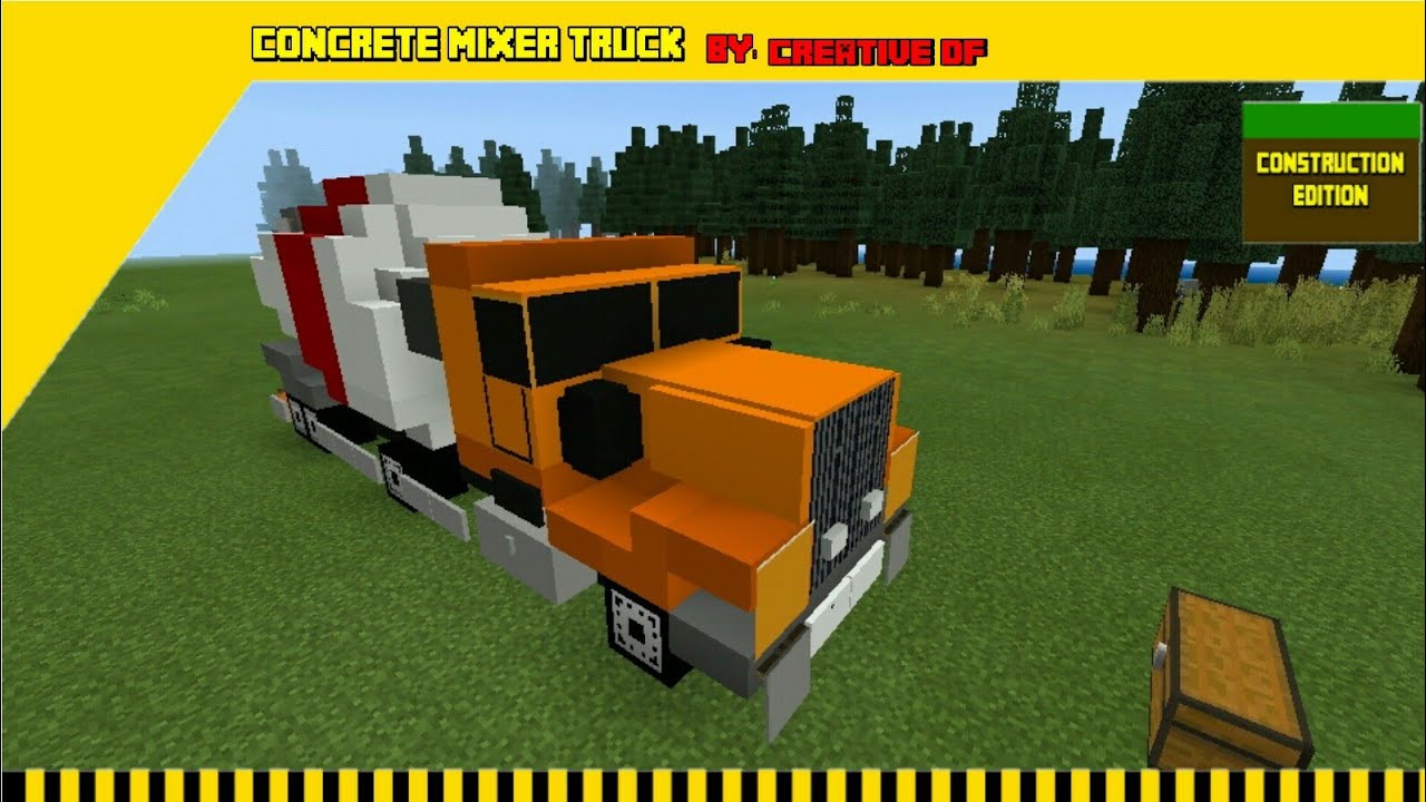 Minecraft:membuat truk concrete mixer (molen) di mcpe - YouTube