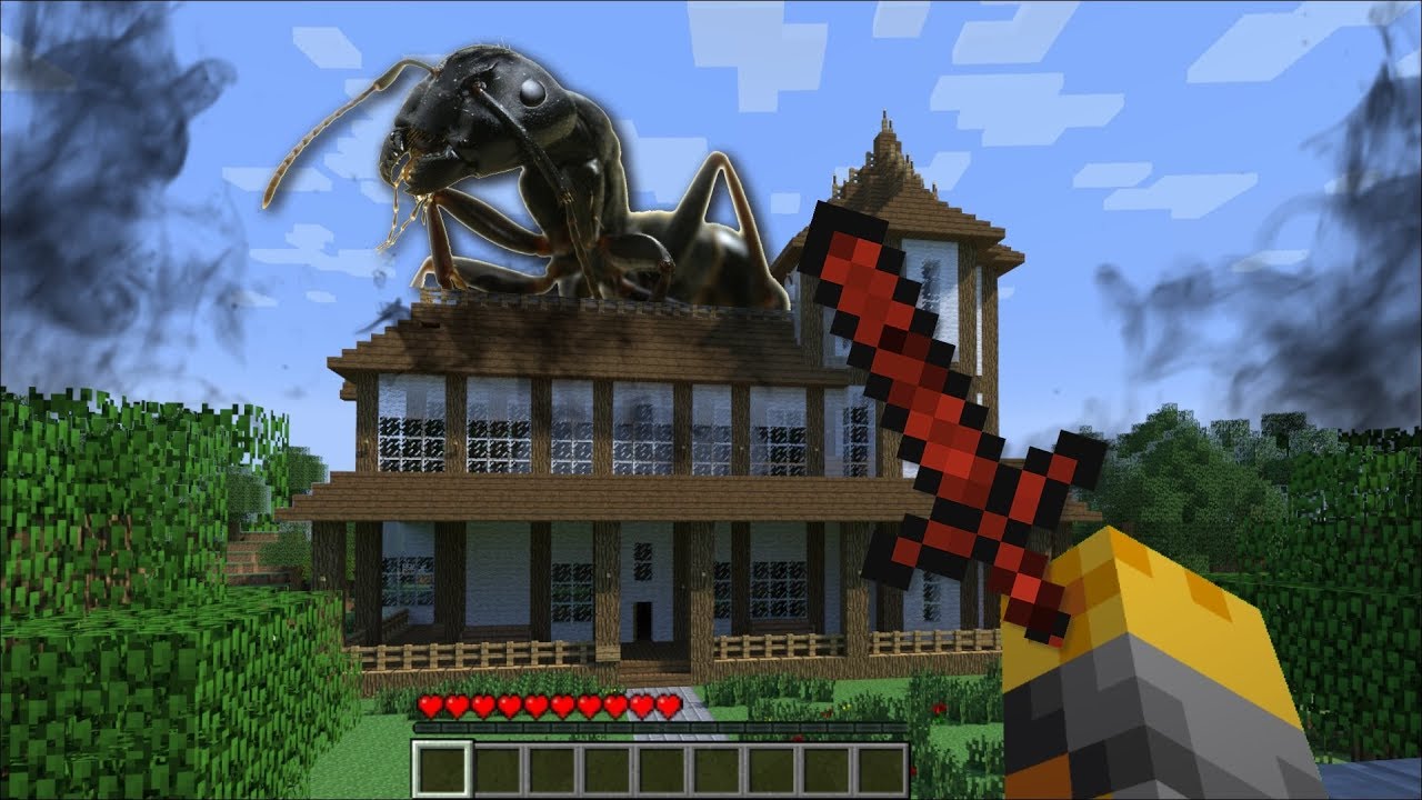 GIANT ANT APPEARS IN OUR HOUSE IN MINECRAFT !! Minecraft Mods - YouTube