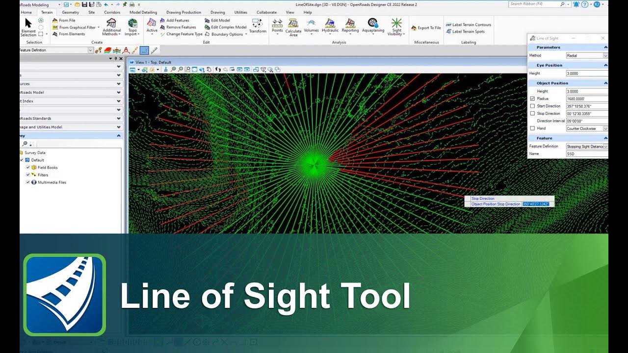 OpenRoads Designer 2022 Release 2 - Line of Sight Tool - YouTube
