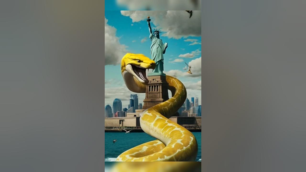 Giant pythons in city 😱😱 #ai #nature #snake #animals #viralvideo # ...