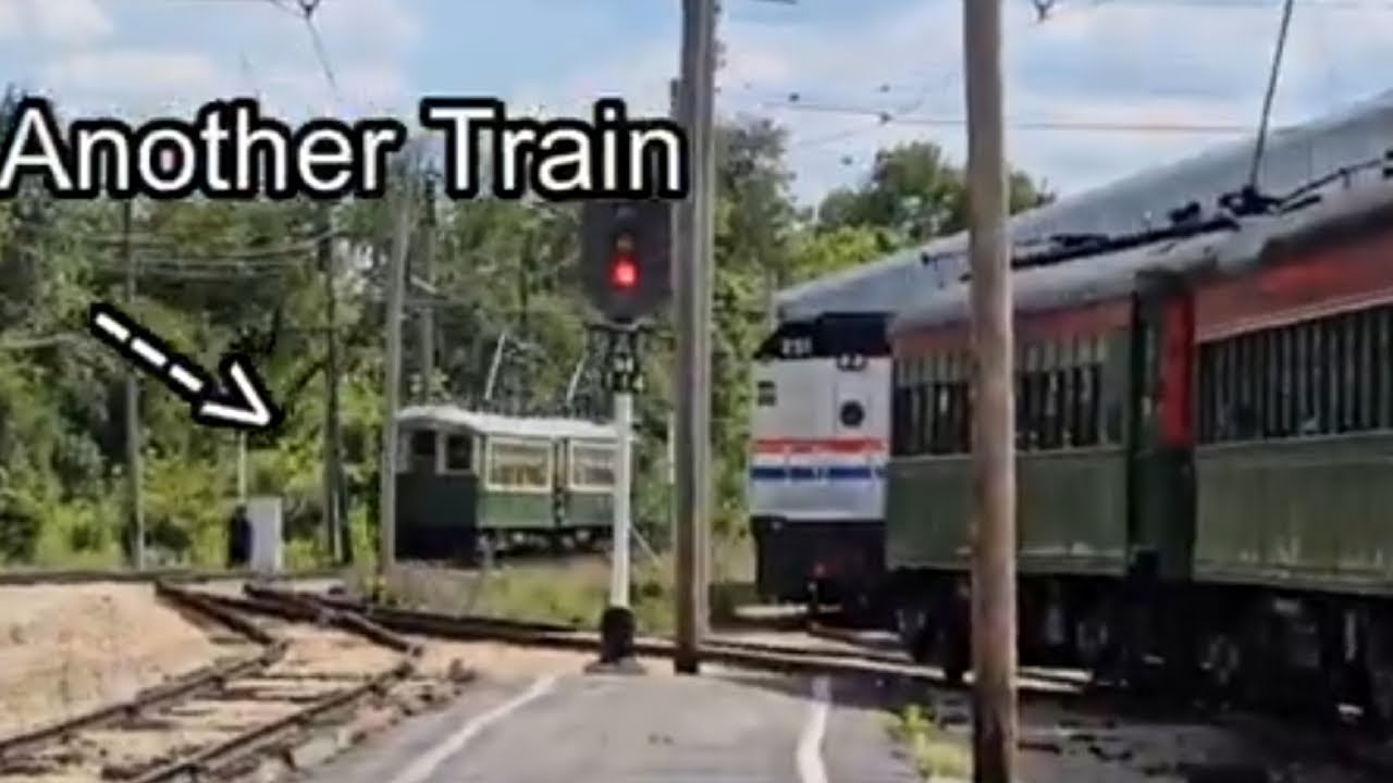 2 Streetcars Meet at IRM!! - (Chicago North Shore Leaving The Station ...