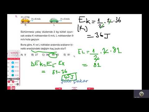 9.Sınıf.Kolay'CA KİNETİK ENERJİ-Çözümlü Örnekler