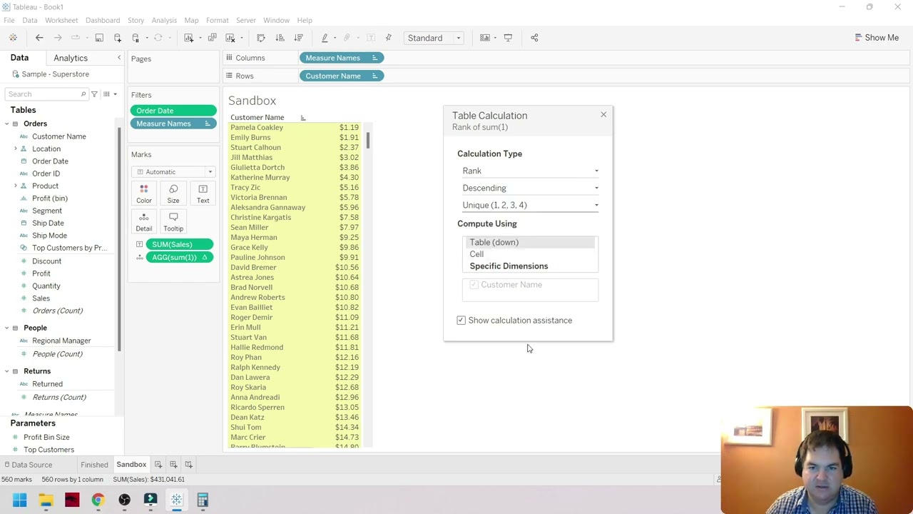 How to visualize the median in a list in Tableau - YouTube