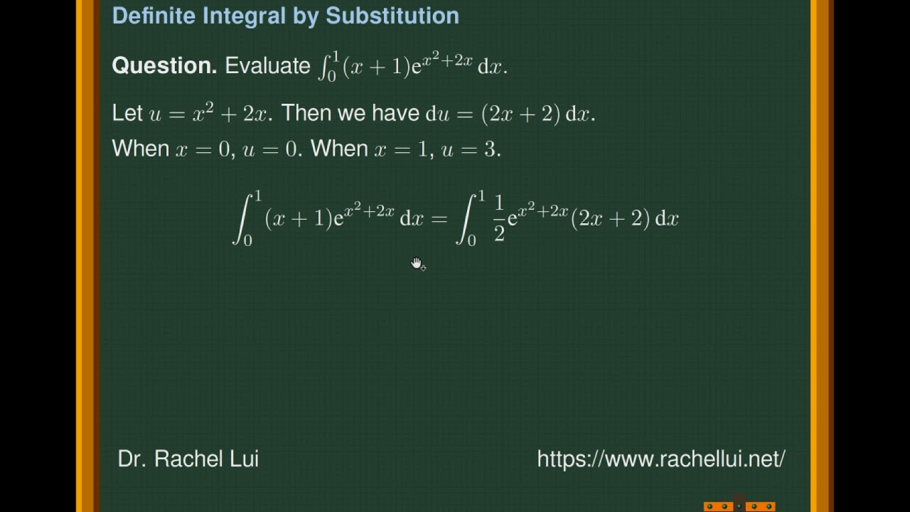 Definite integral by method of substitution Example 2 - YouTube