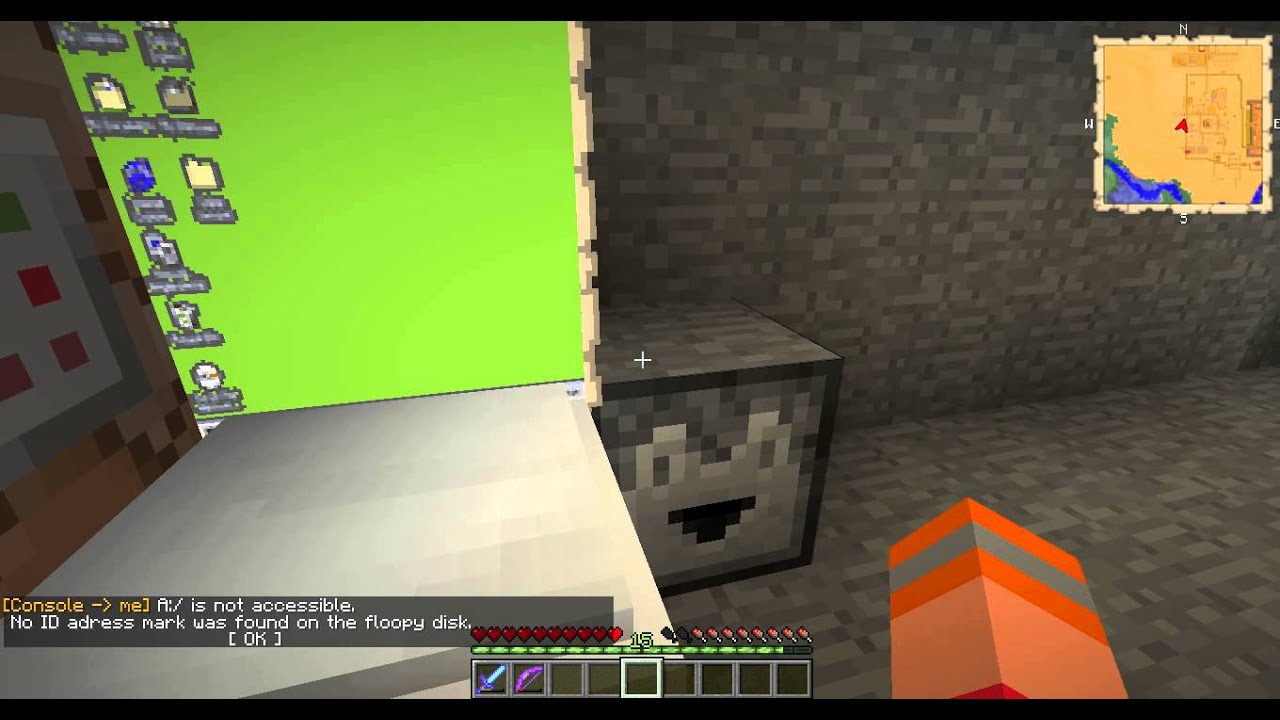 Minecraft Simple floppy disk drive - YouTube