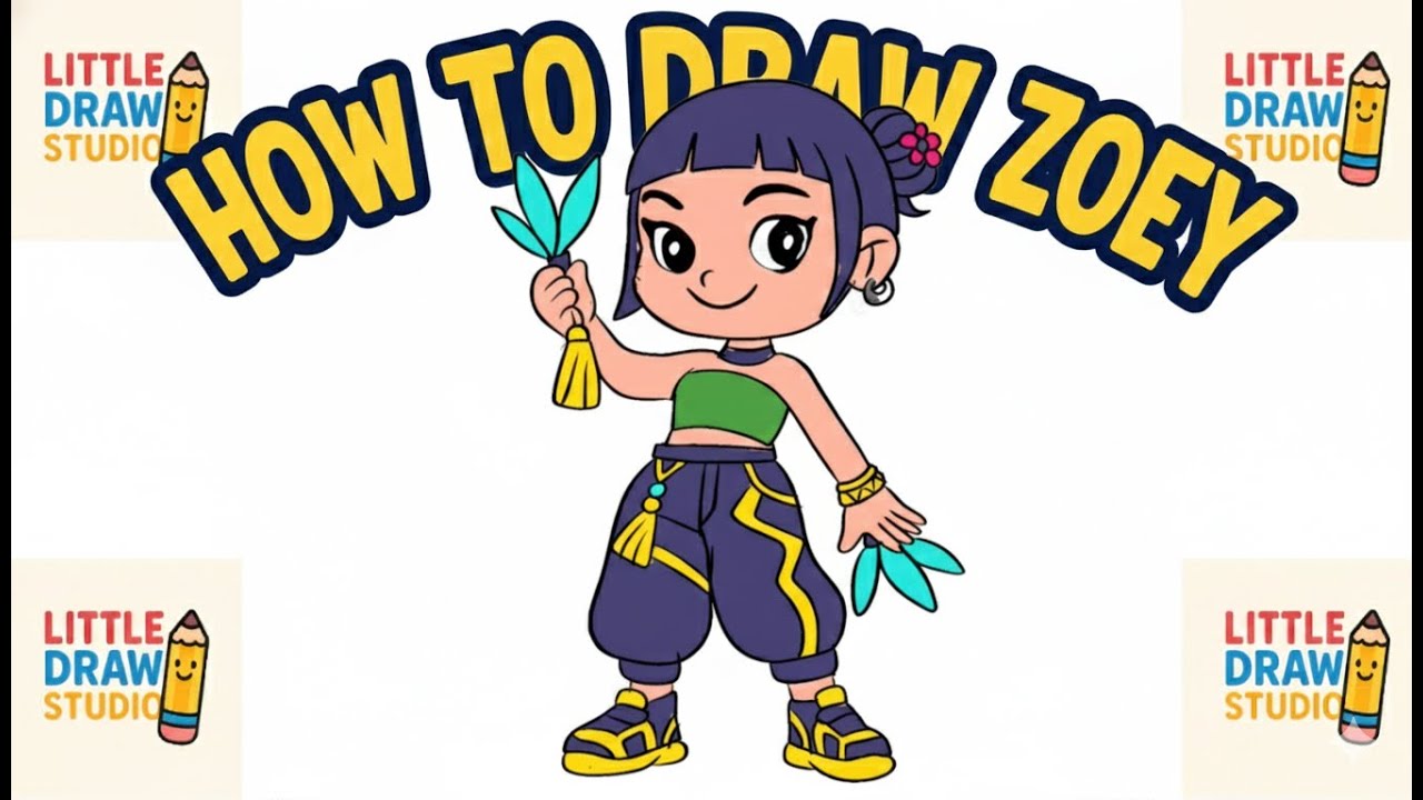 How to Draw Zoey | K-Pop Demon Hunters Character Coloring for Kids ...