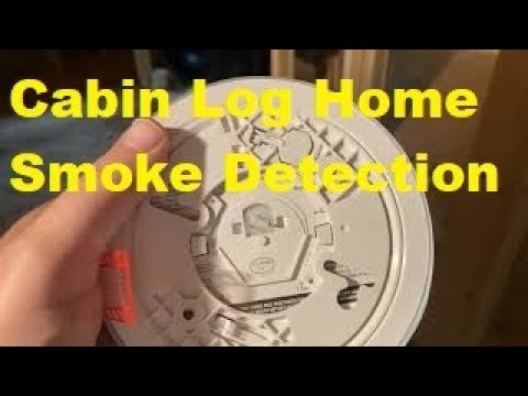 Smoke Detector install Cabin Log Home - YouTube