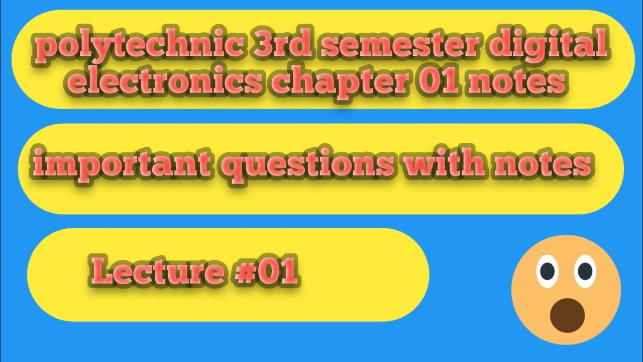 polytechnic 3rd semester digital electronics chapter 01 notes - YouTube