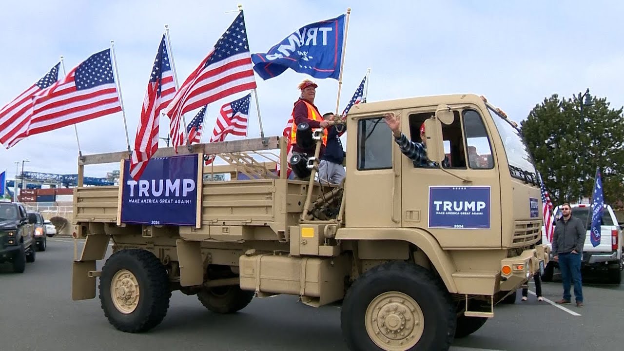 Trump supporters rally in Boston ahead of Super Tuesday - YouTube
