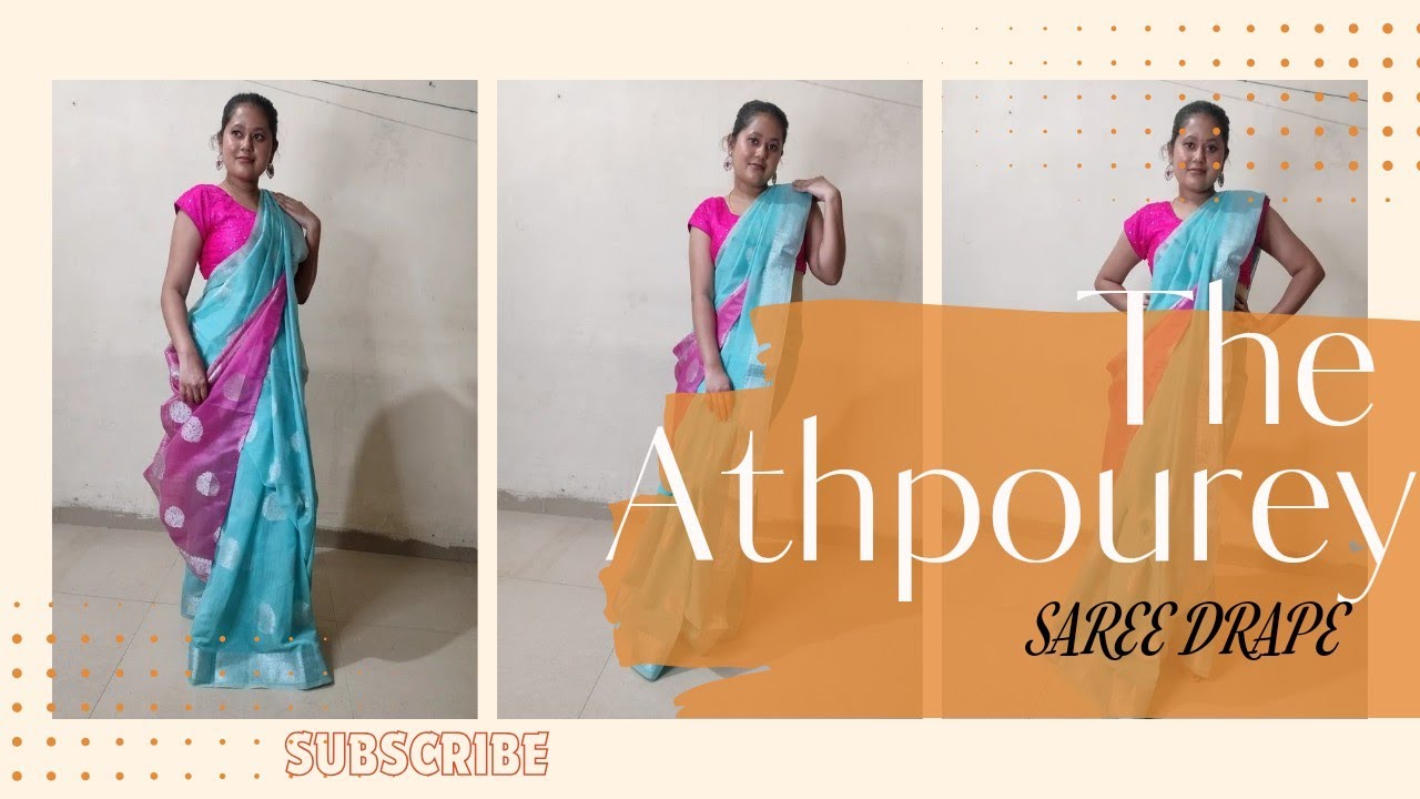 Classic Athpourey Style Saree Draping😍💕 | Drape in 5 Minutes | # ...