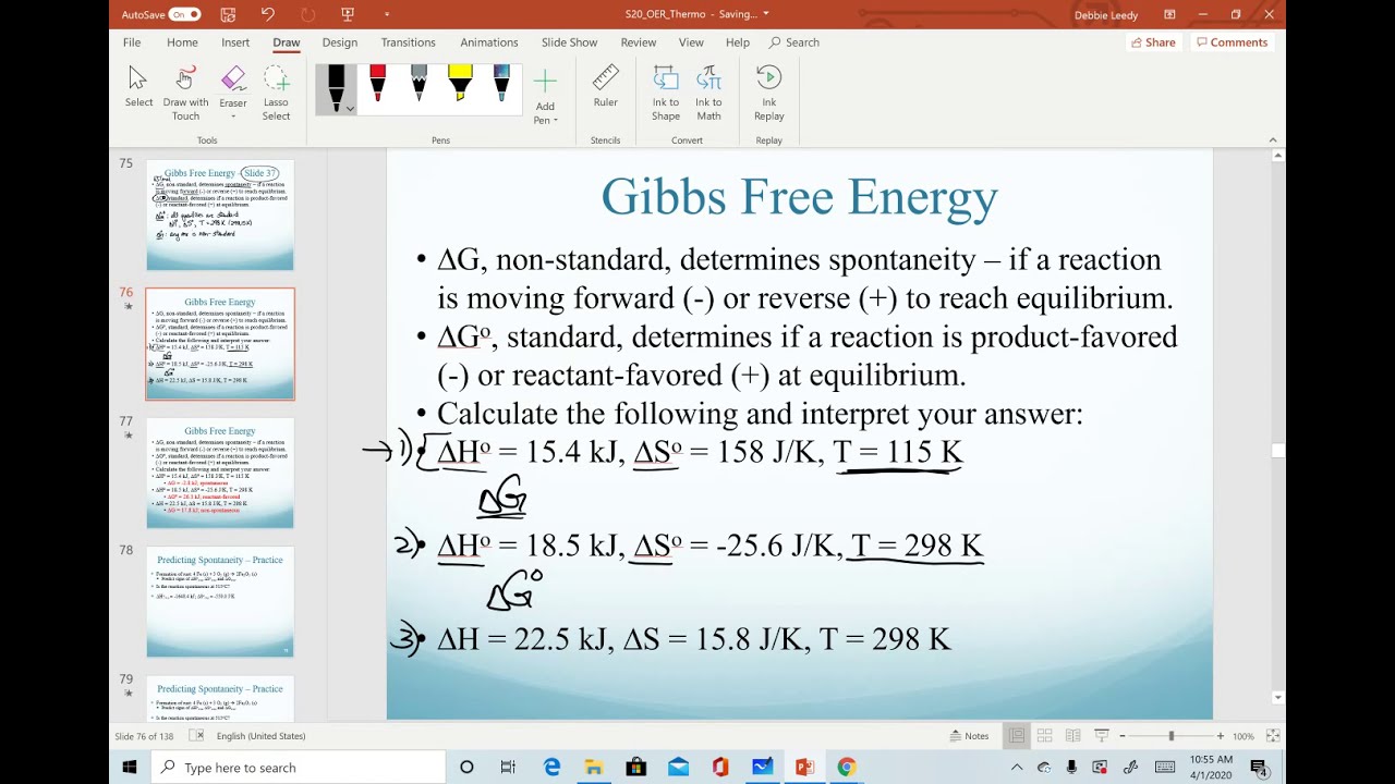 Gibbs Free Energy and Spontaneity - YouTube