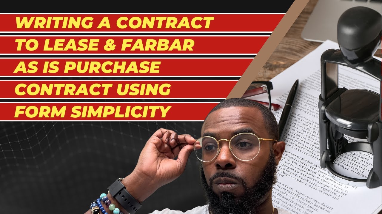 Writing A Contract To Lease & FarBar As Is Purchase Contract Using Form ...