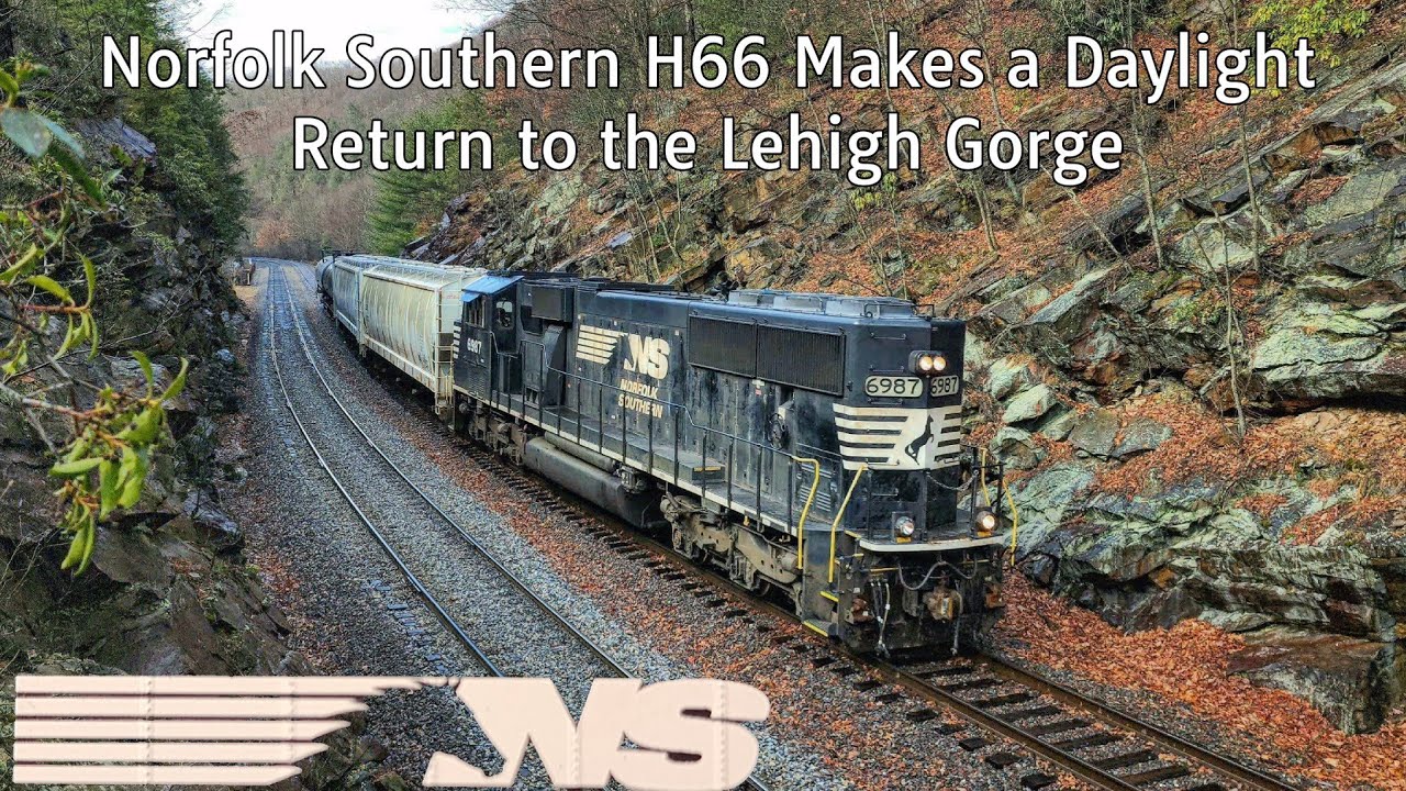 Norfolk Southern H66 Makes a Daylight Return to the Lehigh Gorge on the ...