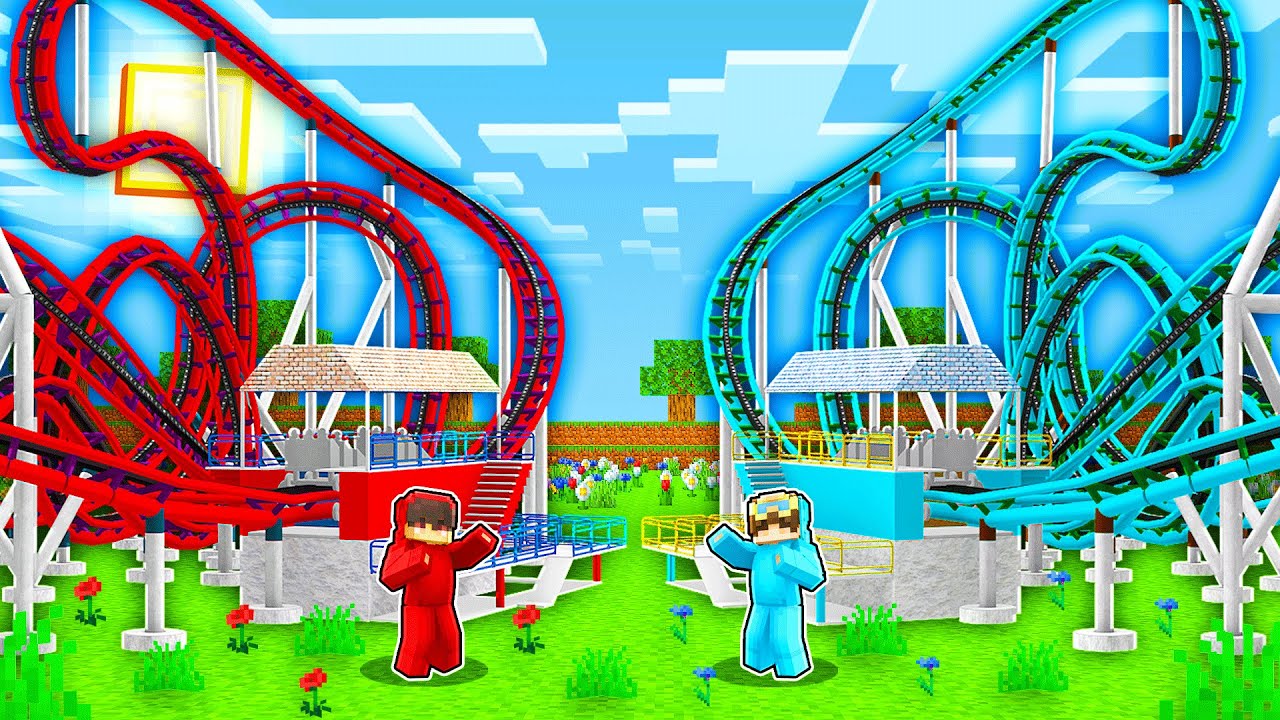 Cash Vs Nico Rollercoaster Battle In Minecraft Youtube