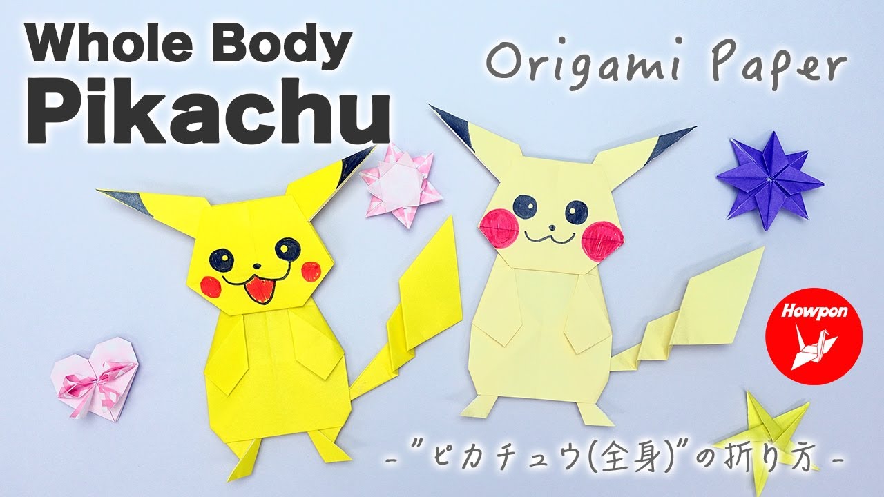 How to make an Origami 'Pikachu' (whole body) from Pokémon - Easy as ...