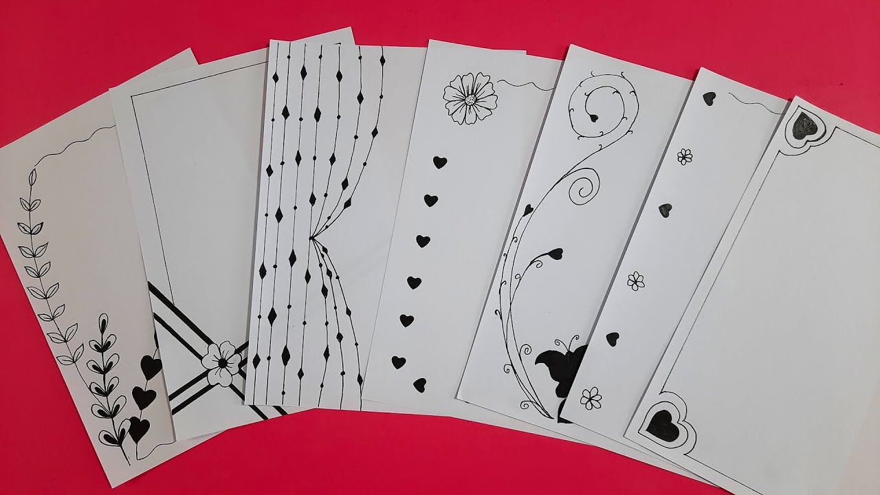 7 Easy Black Border Designs | Project Work Designs | Border design for ...