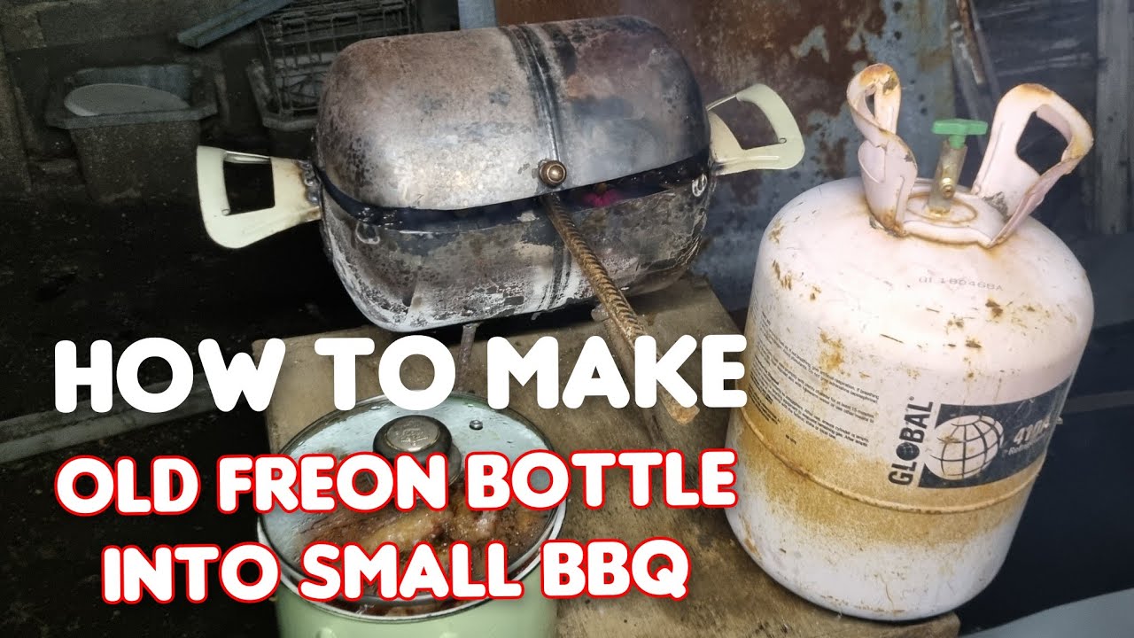 How to make BBQ out of old FREON Bottle - YouTube