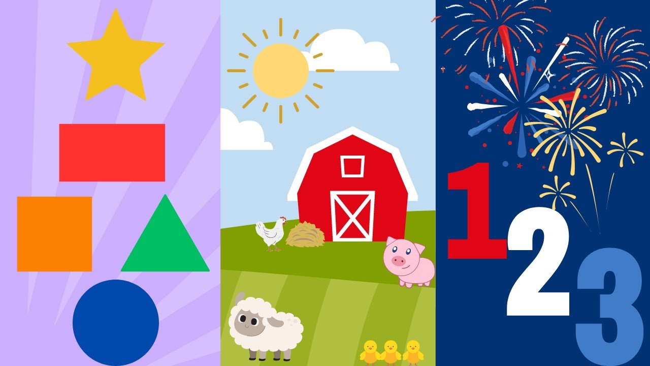 Colors, Shapes and Counting on the Farm. - YouTube