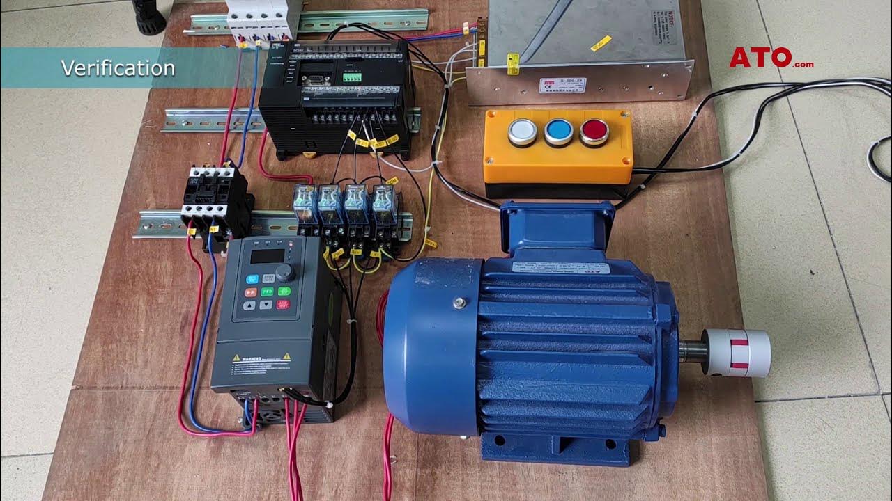How to control a 3-phase motor with PLC & VFD | Delay program ...