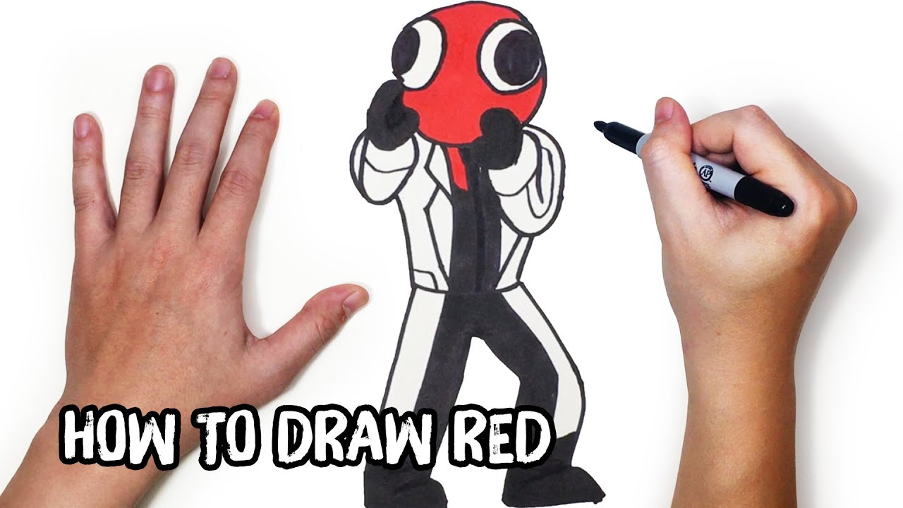 How to Draw Red Rainbow Friends Easy Step by Step | Duc Draw - YouTube