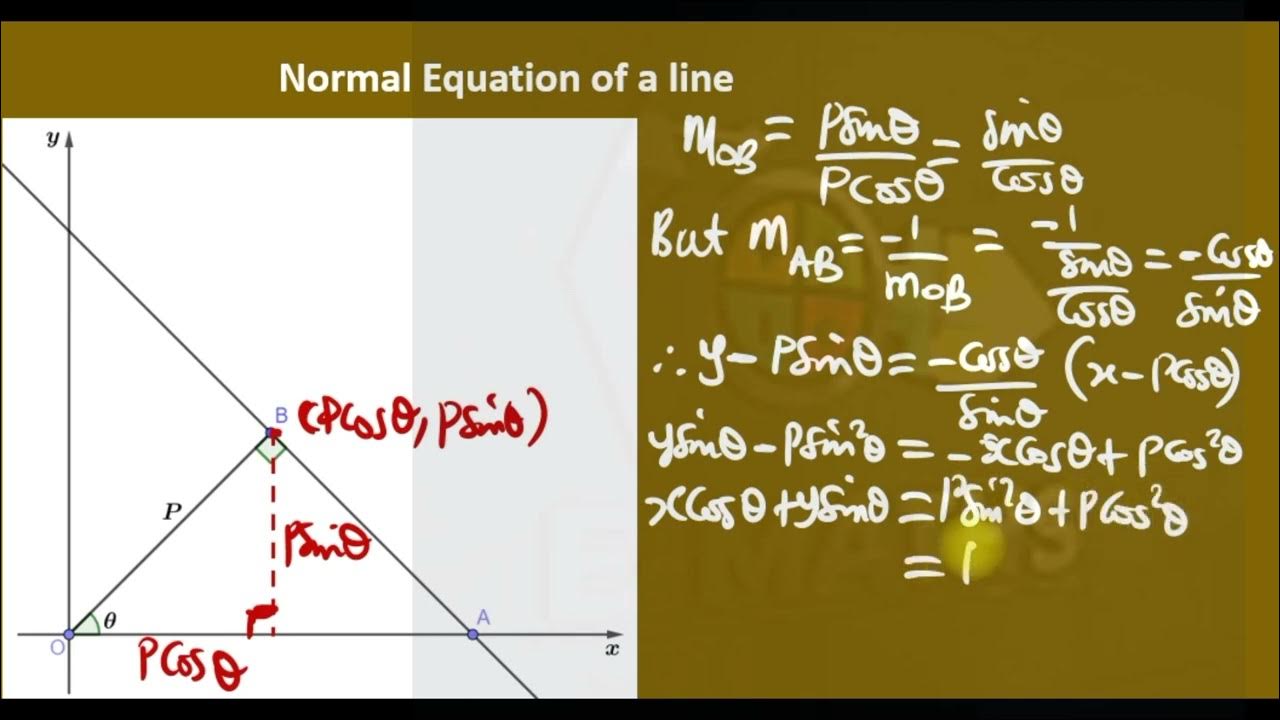 Coordinate Geometry (Normal Equation of a line) - YouTube