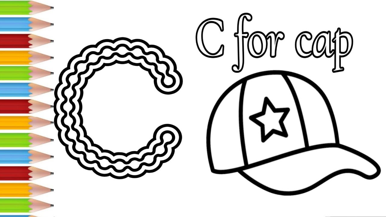 C for Cap,Cap coloring page,Coloring activity,C alphabet worksheet ...