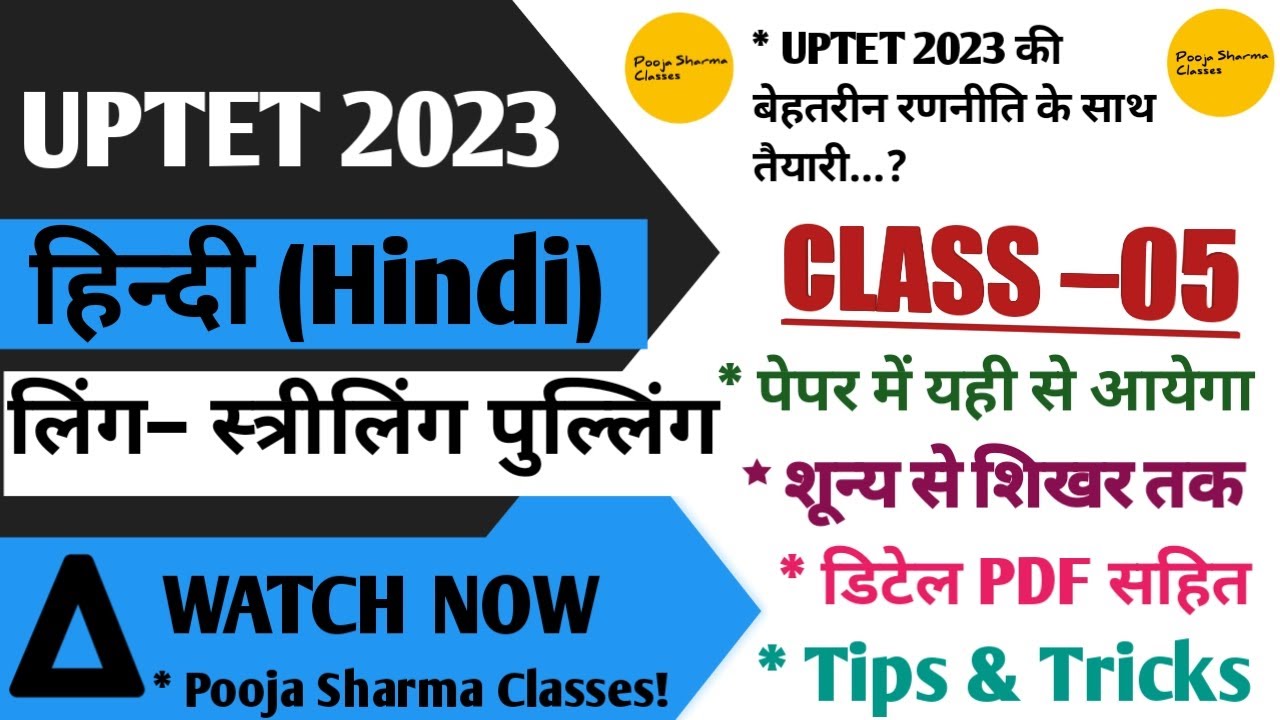 Hindi for UPTET | लिंग की पहचान | Striling pulling in Hindi trick ...