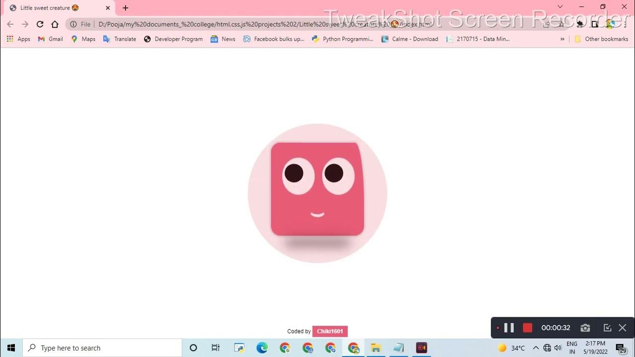 little sweet creature | HTML, CSS, JS projects | Study easier by Pooja Patel | Coding for ...