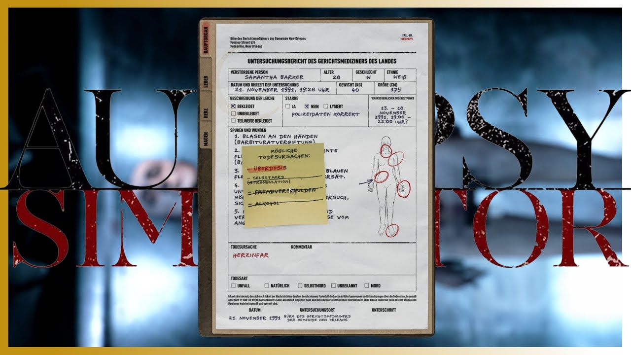 Woran starb SAMANTHA BARKER? 💉 AUTOPSY SIMULATOR [E02] | PC Gameplay ...