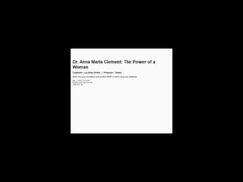 Dr. Anna Maria Clement: The Power of A Woman - YouTube