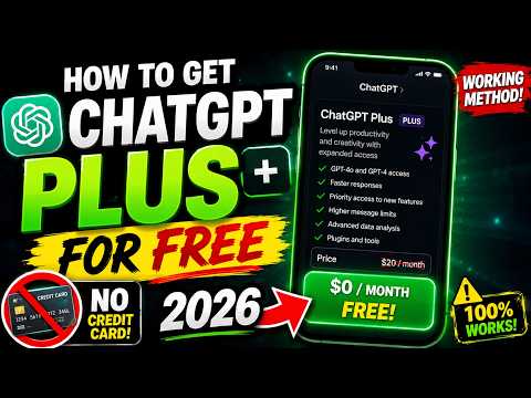 How to Get ChatGPT Plus for FREE in 2026 🚨 (No Credit Card)