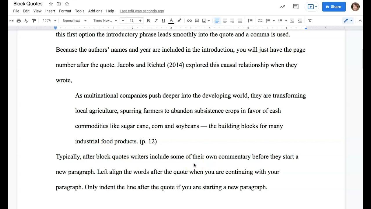 How to format APA Block Quotations - YouTube