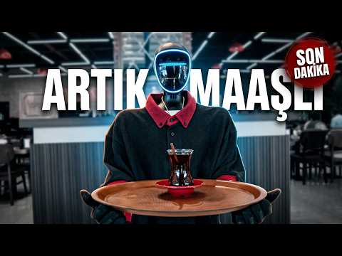 Maaşı ve izin günü olan robot garson, müşterilerin ilgi odağı oldu